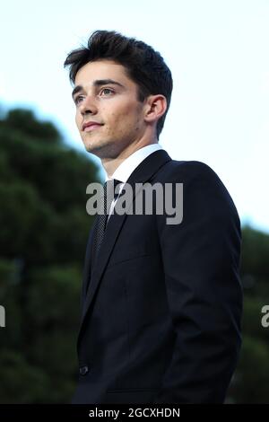 Ferrari driver Charles Leclerc, of Monaco, drives during the third practice session at the F1 ...