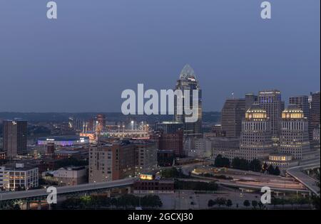 Cincinnati - Circa July 2021: Cincinnati skyline including the Great ...