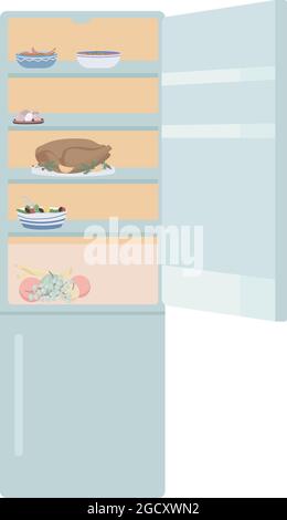 Refrigerator semi flat color vector object Stock Vector Image & Art - Alamy