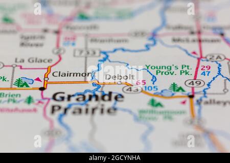 Debolt Alberta Canada shown on a road map or Geography map Stock Photo - Alamy