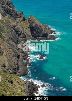 Scenic view of coastline, Te Hapua, Kaitaia, Far North District, North ...