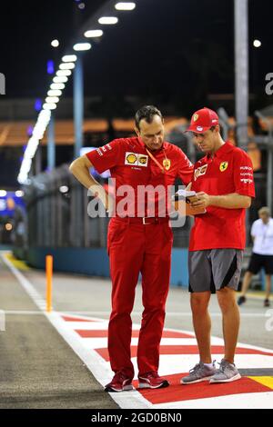 Riccardo Adami (ITA) Ferrari Race Engineer celebrates on the podium ...