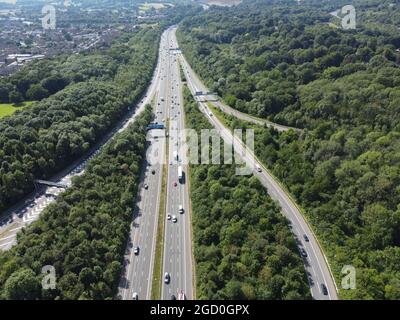 Aerial View of the M23 (Junction 8) & M25 (Junction 7) Motorways in ...