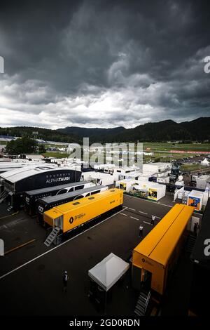 Renault F1 Team trucks in the paddock. Austrian Grand Prix, Wednesday ...