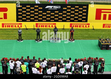 The podium (L to R): Stephanie Travers (GBR) Mercedes AMG F1 Trackside ...