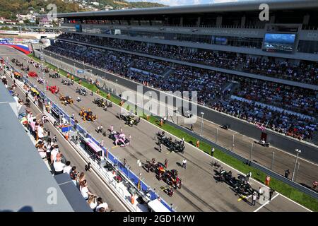 The grid before the start of the race. Russian Grand Prix, Sunday 29th ...
