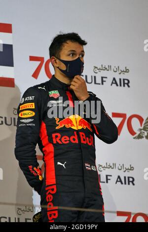 Third placed Alexander Albon (THA) Red Bull Racing RB16 in parc ferme ...
