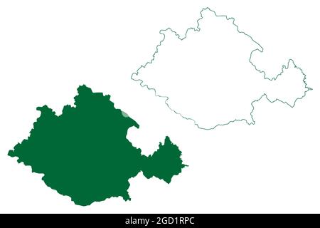 Gonda district (Uttar Pradesh State, Republic of India) map vector ...
