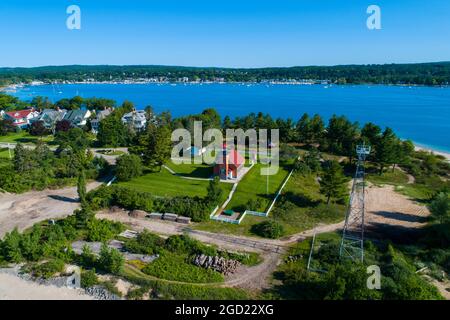 Little Traverse Bay Lighthouse in Harbor Springs Michigan Stock Photo ...