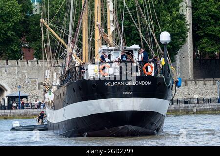 TS Pelican of London a sail training vessel alongside Weymouth Harbour ...