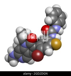 Ripretinib cancer drug molecule. 3D rendering Stock Photo - Alamy