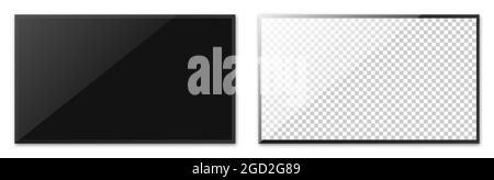 Empty tv frame with reflection and transparency screen isolated. Lcd monitor vector illustration ...