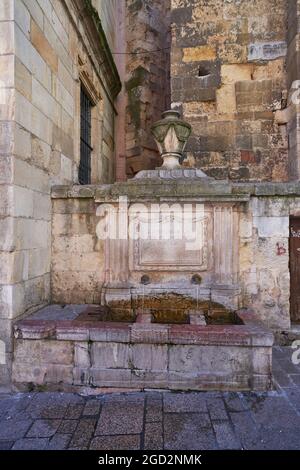 Stone fountain in San Martin de Trevejo. Caceres. Spain Stock Photo - Alamy