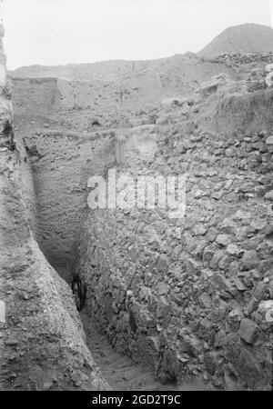 The ancient remains of the city wall of Jericho, one of the world’s ...