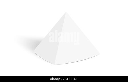 White pyramid tent card mockup. Paper or cardboard pyramidal display ...