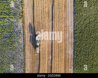 Top view of farm lands and agricultural machines Stock Photo - Alamy
