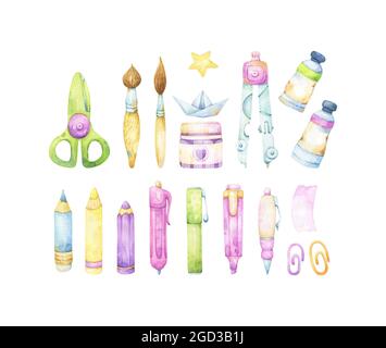 watercolor paper pen cartoon illustration isolated white background ...