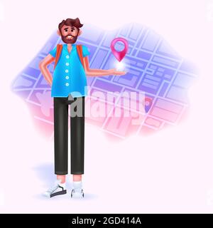 young man bearded position character Stock Vector Image & Art - Alamy