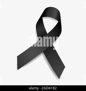 Skin cancer awareness ribbon vector illustration isolated on white ...
