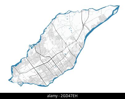 Laval map. Detailed vector map of Laval city administrative area ...