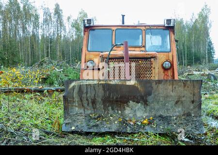Forestry. Trenching plough, plow ditcher (backhoe; diker) - plough ...