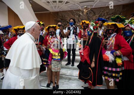 Rome, Italy. 11th Aug, 2021. August 11, 2021 : Pope Francis duirng the ...