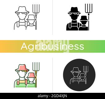 Subsistence farming white linear icon for dark theme Stock Vector Image ...