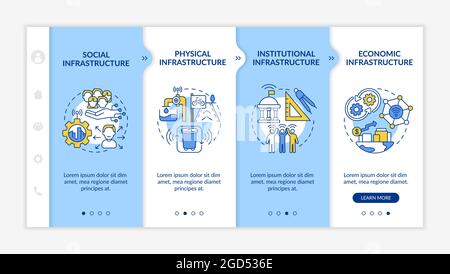 Smart city infrastructure blue onboarding mobile app page screen Stock ...