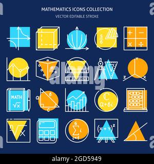 Fraction calculator. Math and geometry symbols. Education material ...