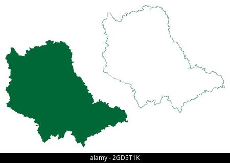 Hardoi district (Uttar Pradesh State, Republic of India) map vector ...