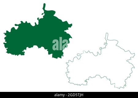Hamirpur district (Uttar Pradesh State, Republic of India) map vector ...