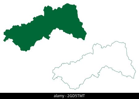 Hapur district (Uttar Pradesh State, Republic of India) map vector ...