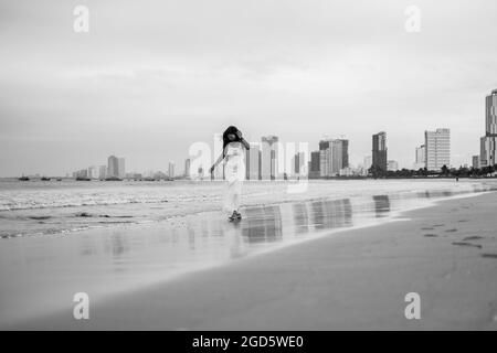 Photo of adorable charming young lady wear plaid shirt smiling isolated ...