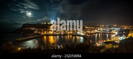 Whitby, North Yorkshire, panoramic image of Whitby Town Stock Photo - Alamy