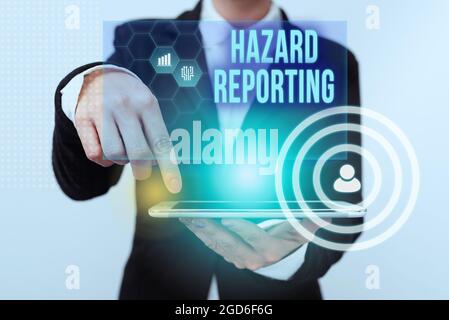 Conceptual display Hazard Reporting, Business overview account or ...