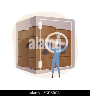 Safe storage of waste isolated concept vector illustration. Chemical ...