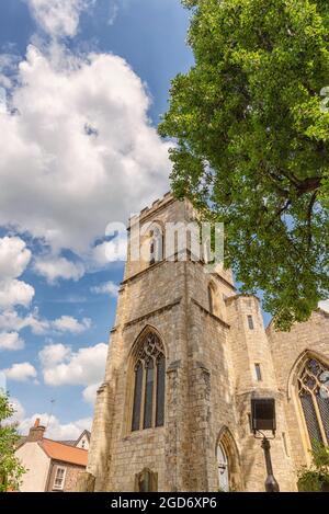 Stained glass, St. Denys Church, Little Compton, Warwickshire, England ...