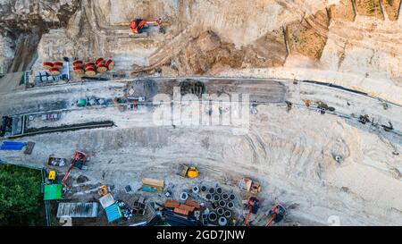 Aerial detailed view of a civil construction site Stock Photo - Alamy