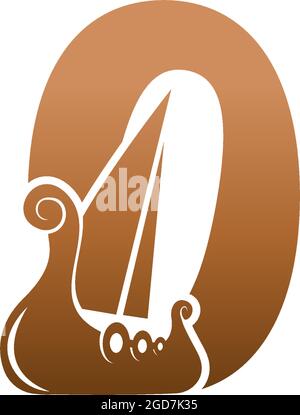 Number 0 Celtic font. norse medieval ornament ABC sign zero ...