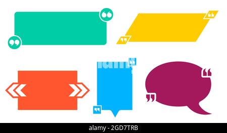 Quotes shapes. Text boxes remark sentences quotes vector typography ...