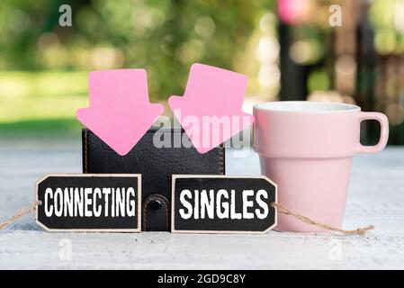 Inspiration showing sign Connecting Singles. Business showcase online ...