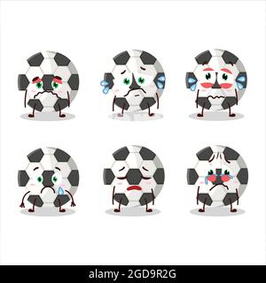 Billiards ball cartoon character with sad expression. Vector ...