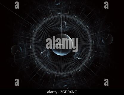 Fractal composition. 3D rendering. Watch digital fractal design ...