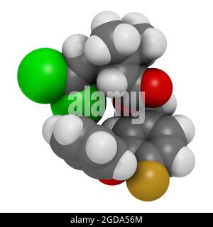 Cyfluthrin insecticide molecule. 3D rendering Stock Photo - Alamy