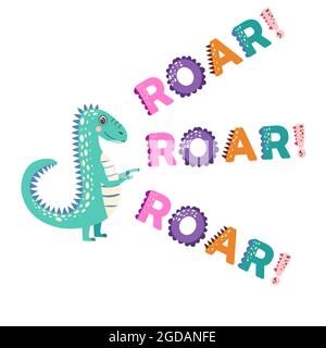 hand drawn dinosaur birthday invitation template vector design illustration Stock Vector Image ...