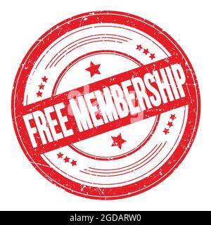 FREE MEMBERSHIP text on red grungy round vintage stamp Stock Photo - Alamy