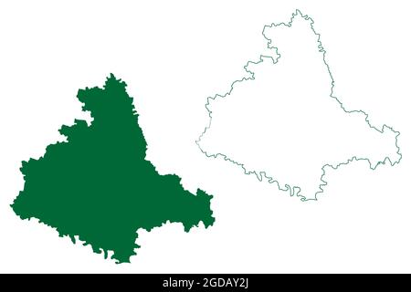 Jaunpur district (Uttar Pradesh State, Republic of India) map vector ...