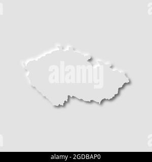 Simple map of Czechia vector drawing. Mercator projection. Filled and ...