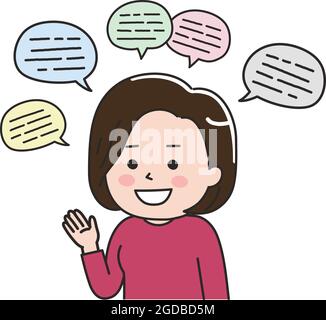 cartoon happy woman about to speak Stock Vector Image & Art - Alamy