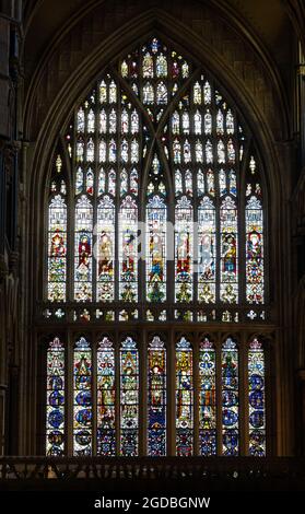 13th century stained glass window depicting the Miraculous Draught of ...